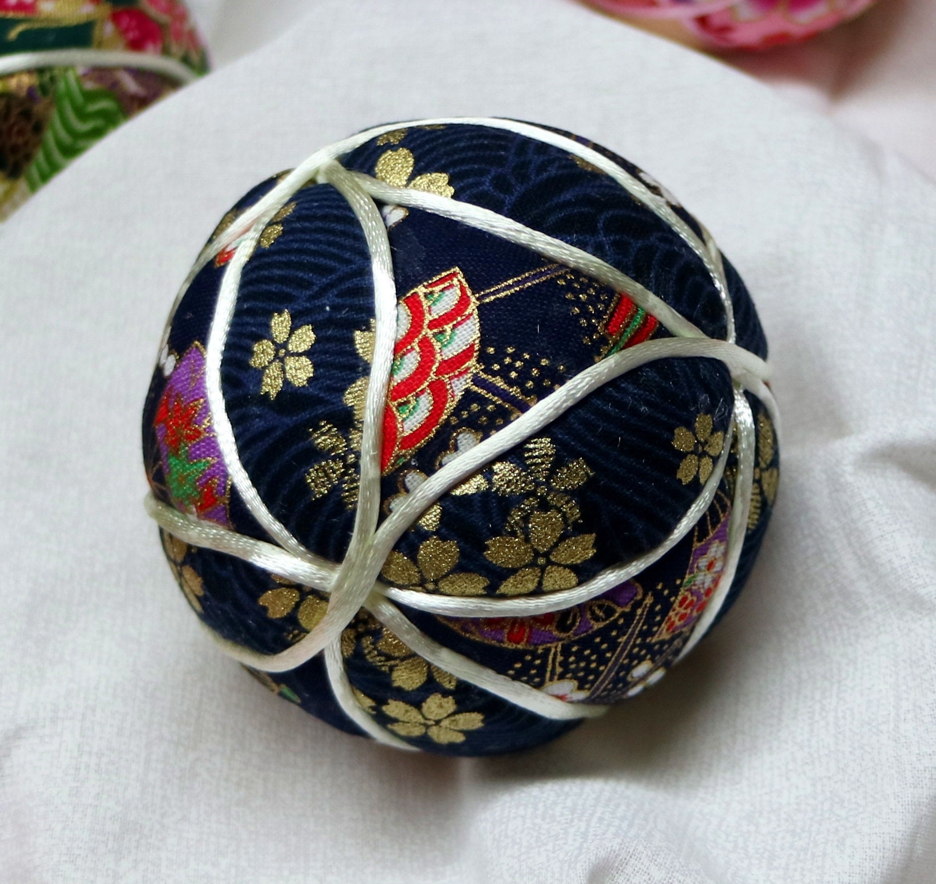 3 Inch Diameter Japanese Kimekomi Ball quilted Ornamental - Etsy