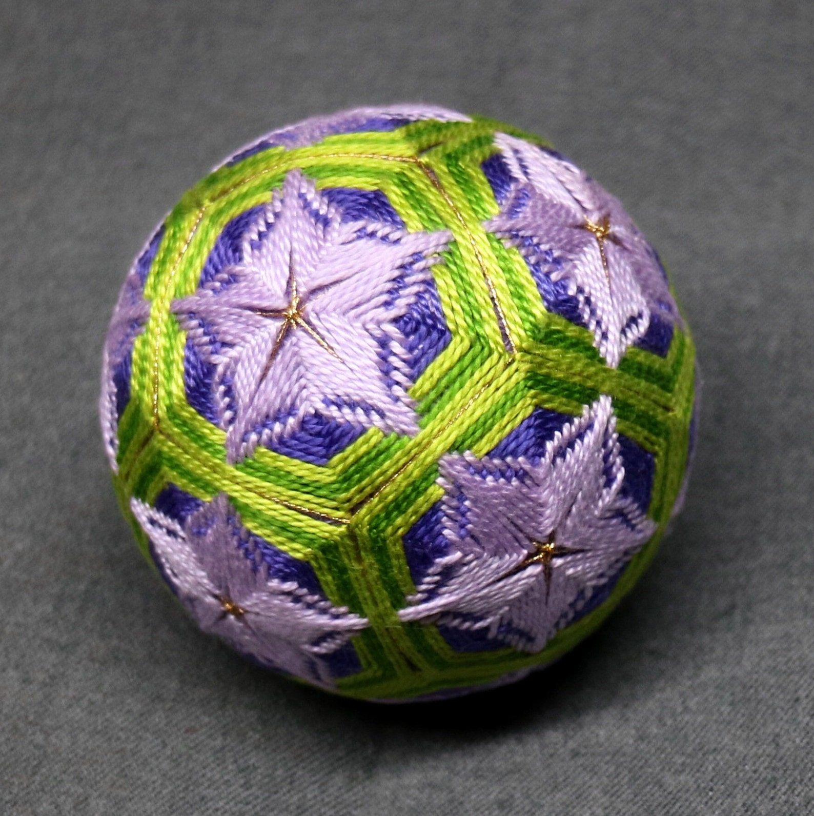 3 Inch Diameter Japanese Temari Ball (embroidered Ornamental Ball ...