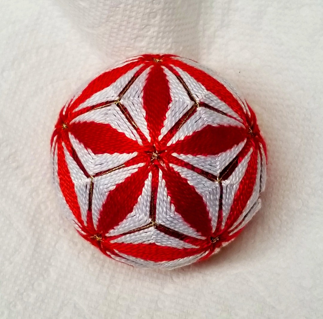 2.5 Inch Diameter Japanese Temari Ball (embroidered Ornamental Ball ...