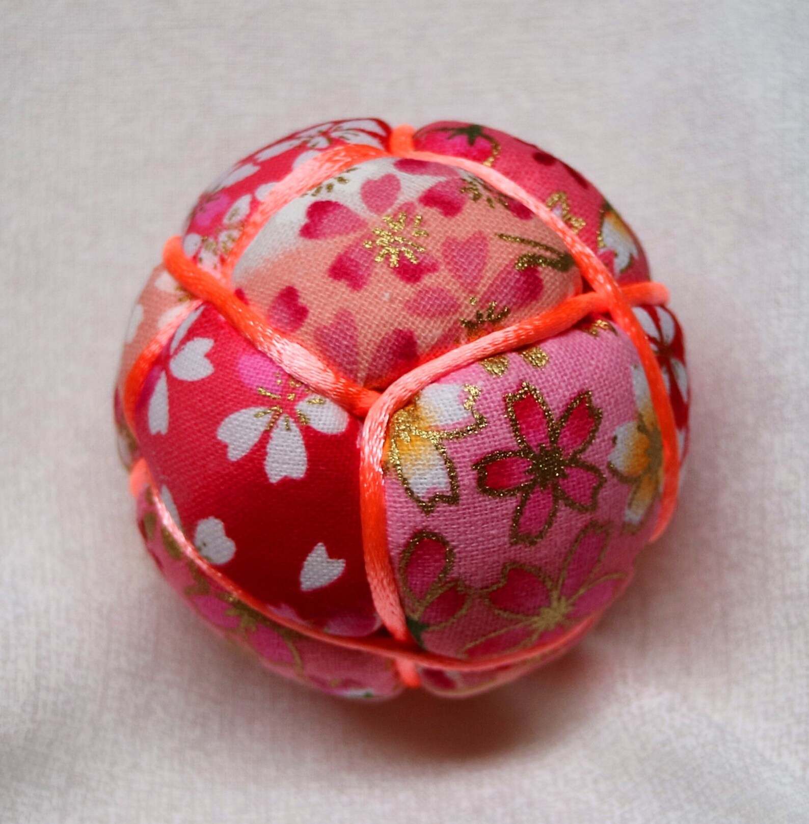 2.5 Inch Diameter Japanese Kimekomi Ball (quilted Ornamental Ball ...