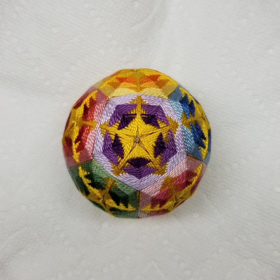3 Inch Diameter Japanese Temari Ball (embroidered Ornamental Ball ...