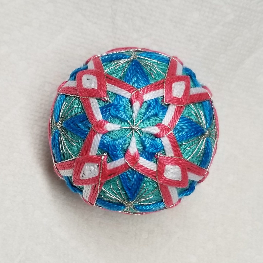 2.5 Inch Diameter Japanese Temari Ball (embroidered Ornamental Ball ...