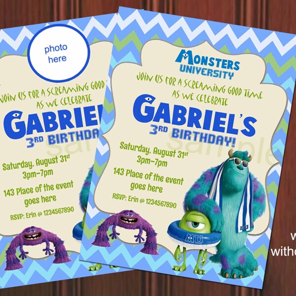 Monster University Invitation - Etsy