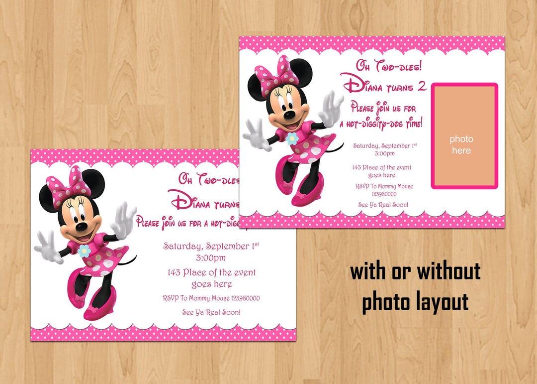 Minnie Mouse Invitation. Minnie Mouse Birthday Invitation. Minnie Mouse ...