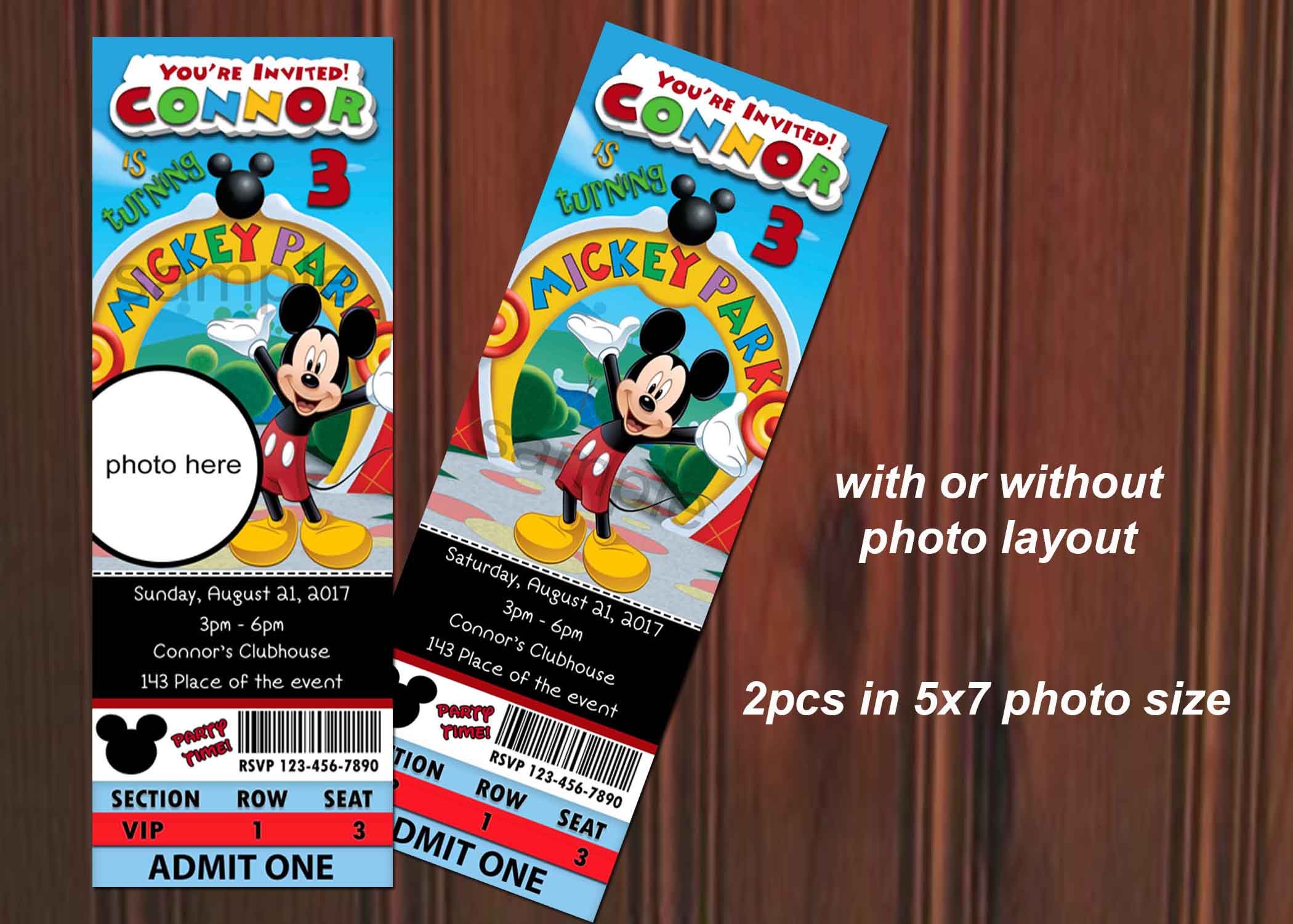 Mickey Mouse Printable Tickets