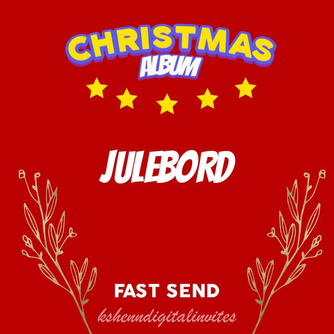 Julebord 5 Star Stickers, Julebord 5 Star Monogo Stickers, Christmas ...