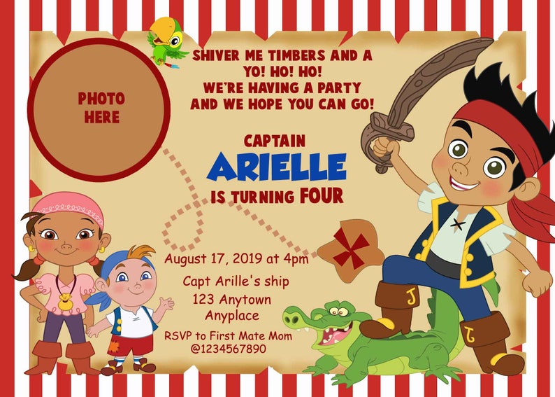 Jake Neverland Pirates Custom Invitations