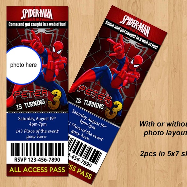 Spiderman Ticket Invitation - Etsy