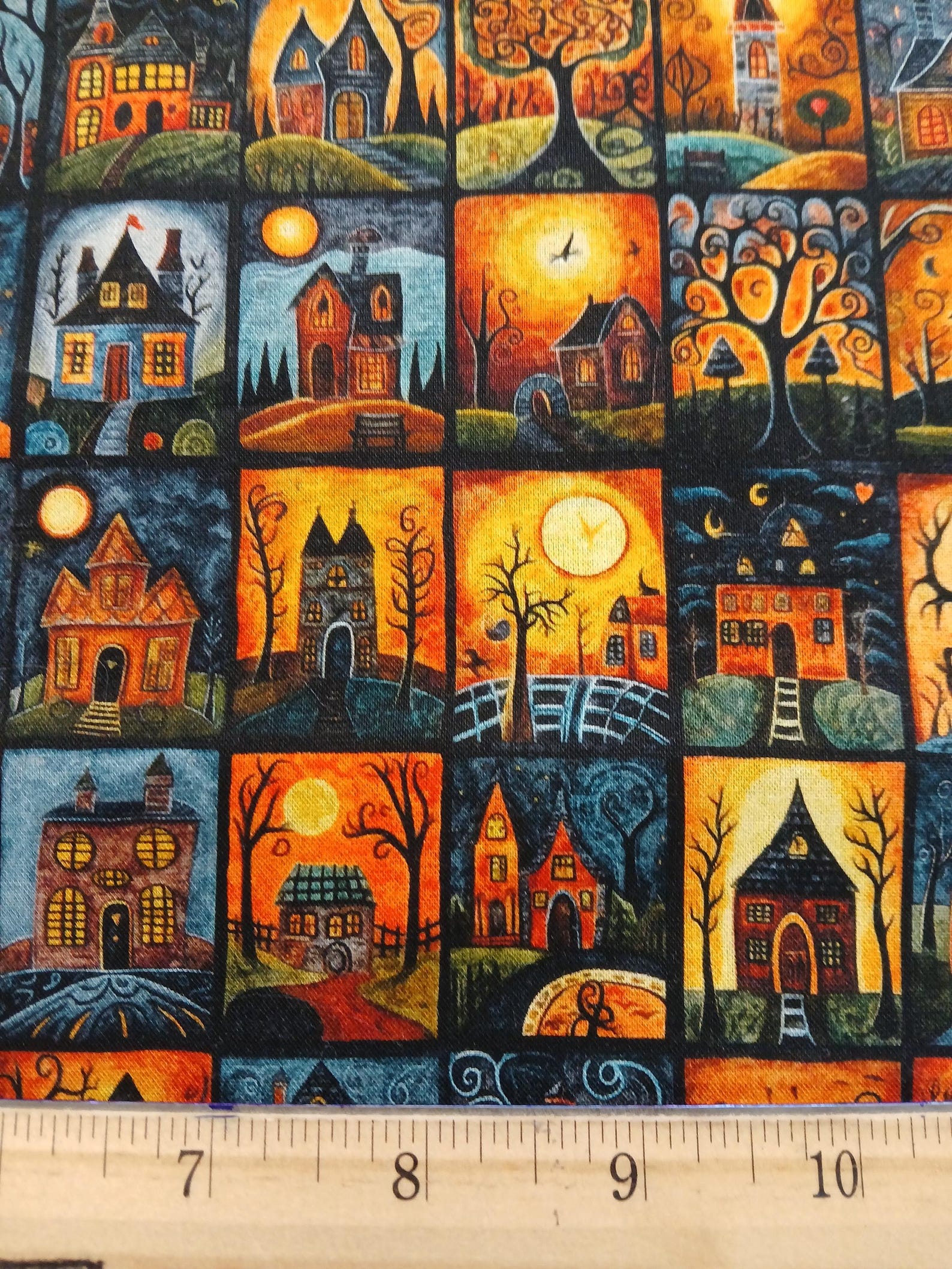 Miniature Haunted House Blocks From Creepin' It Real for Qtfabrics. 100 ...