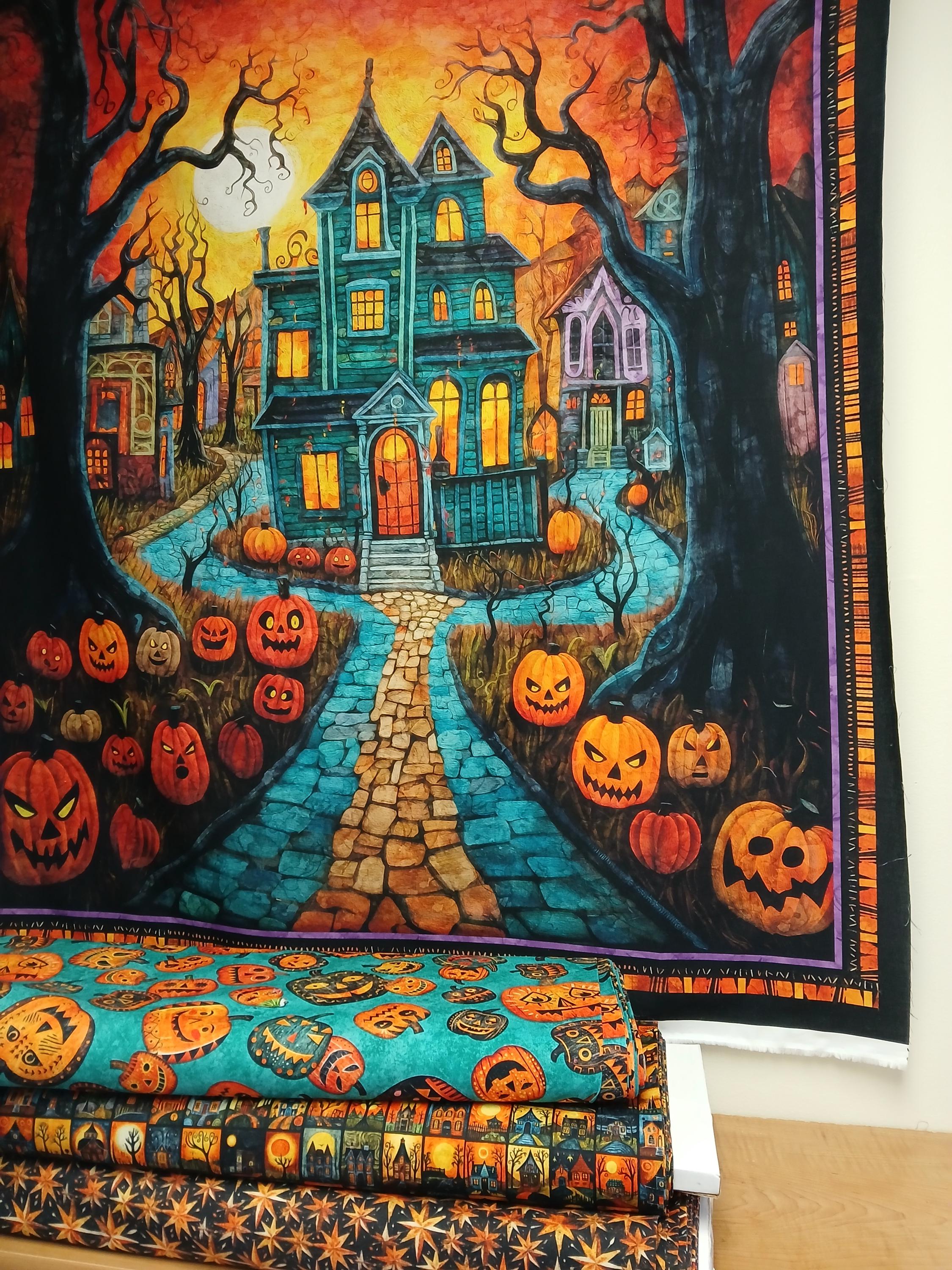 Miniature Haunted House Blocks From Creepin' It Real for Qtfabrics. 100 ...