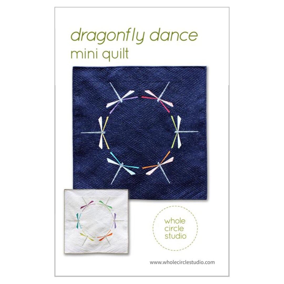 Dragonfly Dance Mini Quilt, Paper Pieced 32" Square Wallhanging, Can Be ...