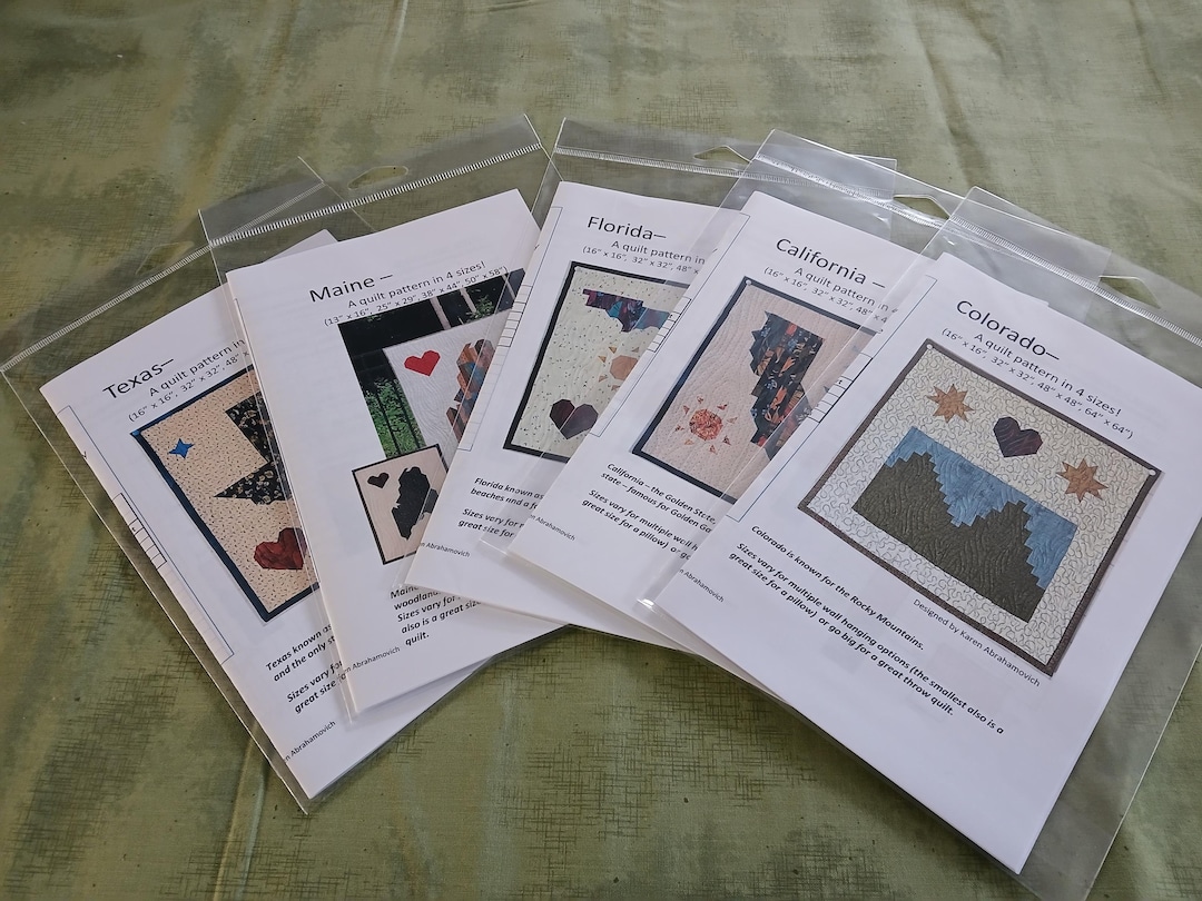 State Quilts in 4 Sizes, Made With Strips to Customize Your Depiction ...