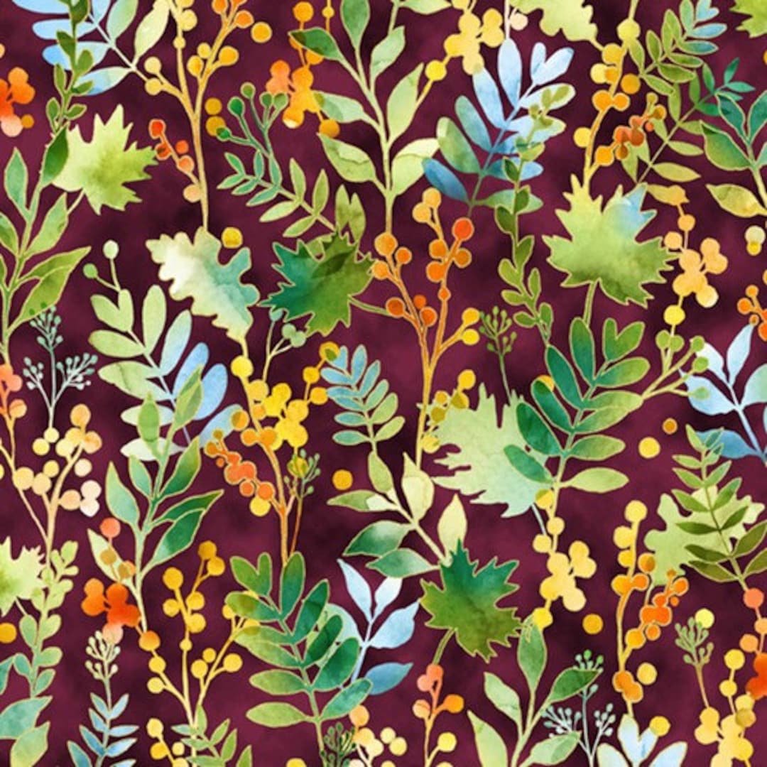 Bright Fall Foliage Fabric From Fall for Autumn Collection. Companion ...