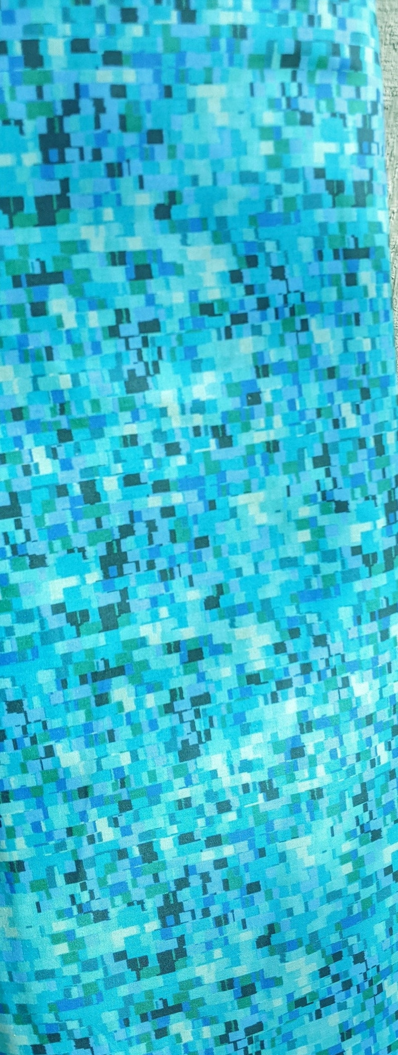 Espalda ancha, cuadrados ombre en turquesa, verde jade y menta con ...