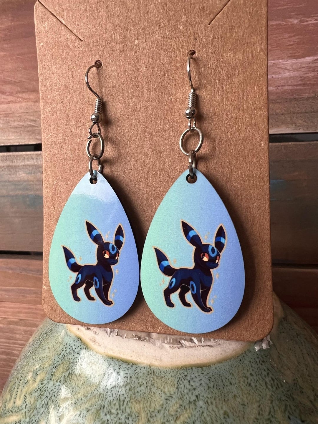 Umbreon Inspired Pokemon Earrings, Shiny Umbreon, Eevee Gift, Umbreon ...
