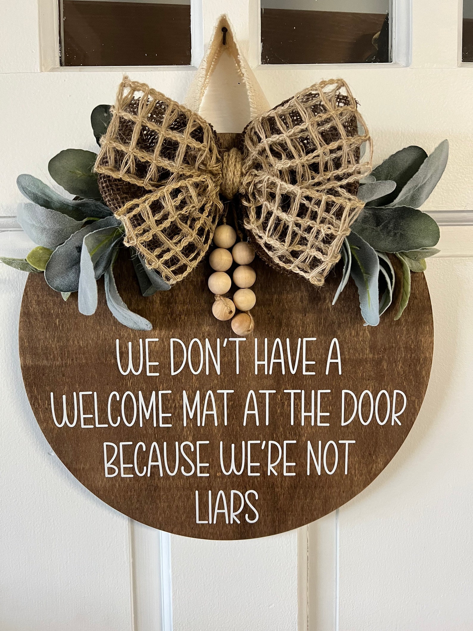 Round Wooden Door Sign With Funny Saying / Sarcastic Door - Etsy