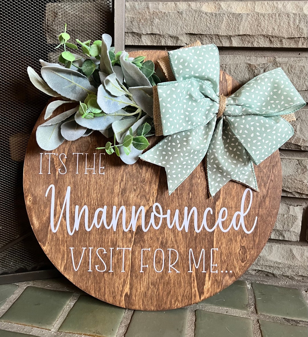 Round Wooden Door Sign With Funny Saying / Go Away Door Hanger ...