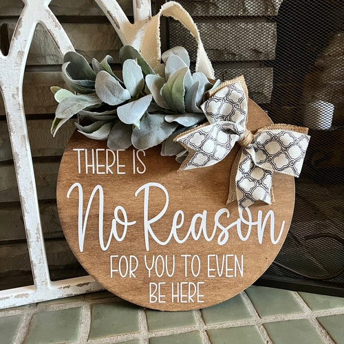 Welcomeish Door Sign Door Hanger Round Sign Go Away Funny - Etsy