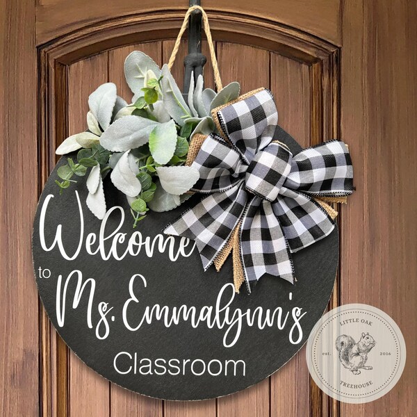 Personalized Black Door Hanger - Etsy