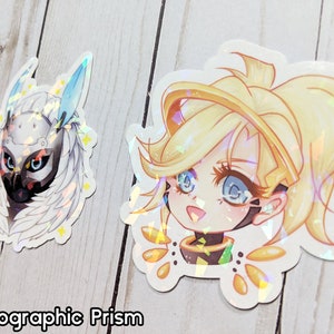 Snow Owl Ana and Cute Mercy Overwatch Glossy and Holographic Indoor ...
