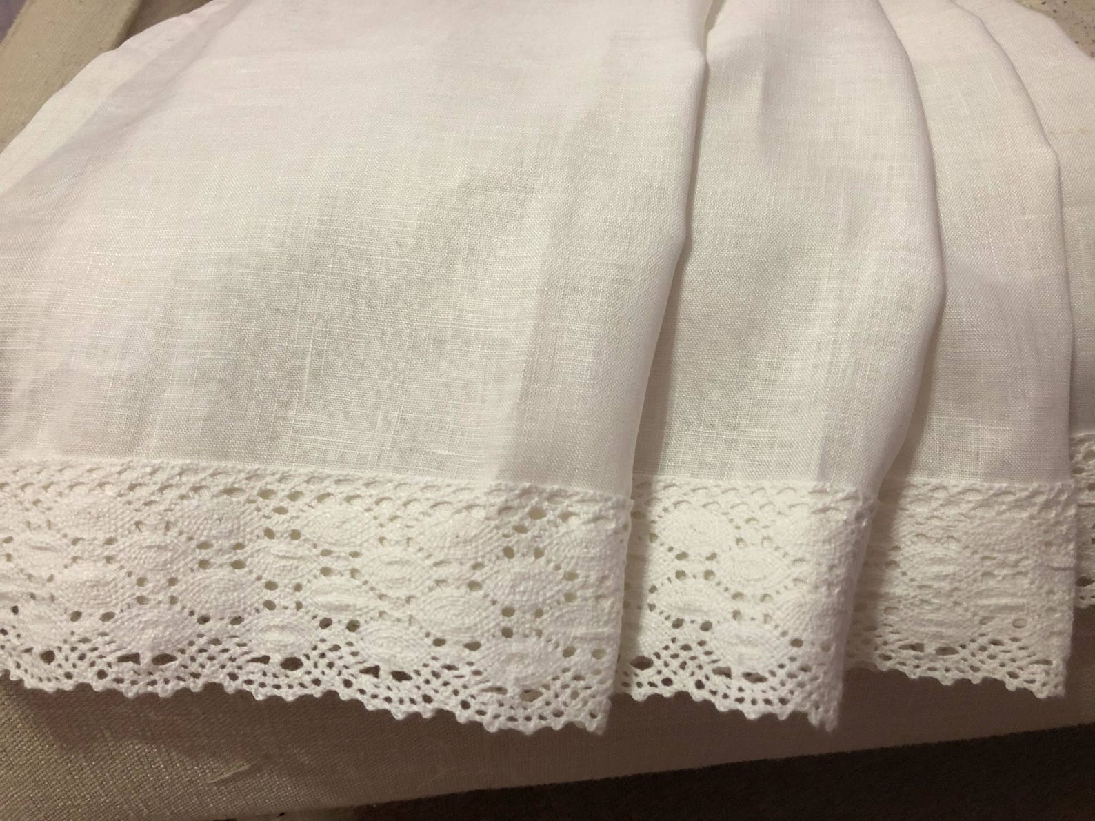 White Linen Curtains Kitchen Curtains Window Valances Cafe - Etsy