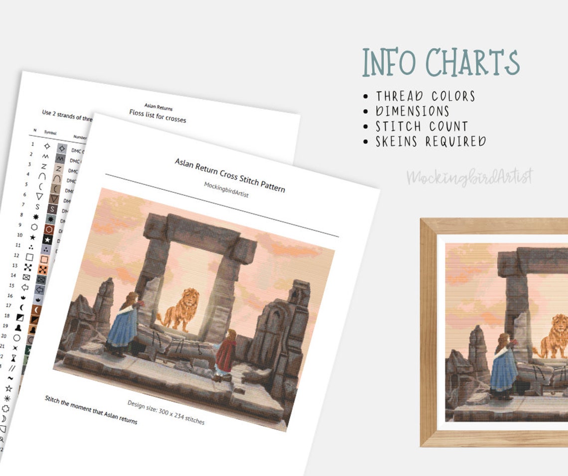 Aslan Returns Cross Stitch Pattern | Etsy