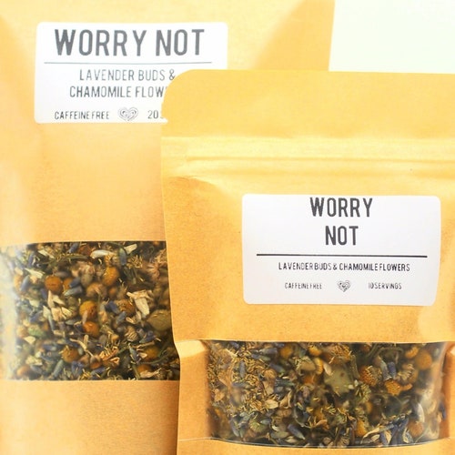 WORRY NOT Herbal Tea Blend Lavender Buds & Chamomile Flowers - Etsy