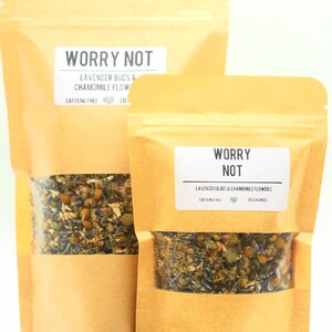 WORRY NOT Herbal Tea Blend Lavender Buds & Chamomile Flowers - Etsy