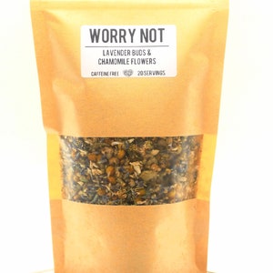 WORRY NOT Herbal Tea Blend Lavender Buds & Chamomile Flowers - Etsy