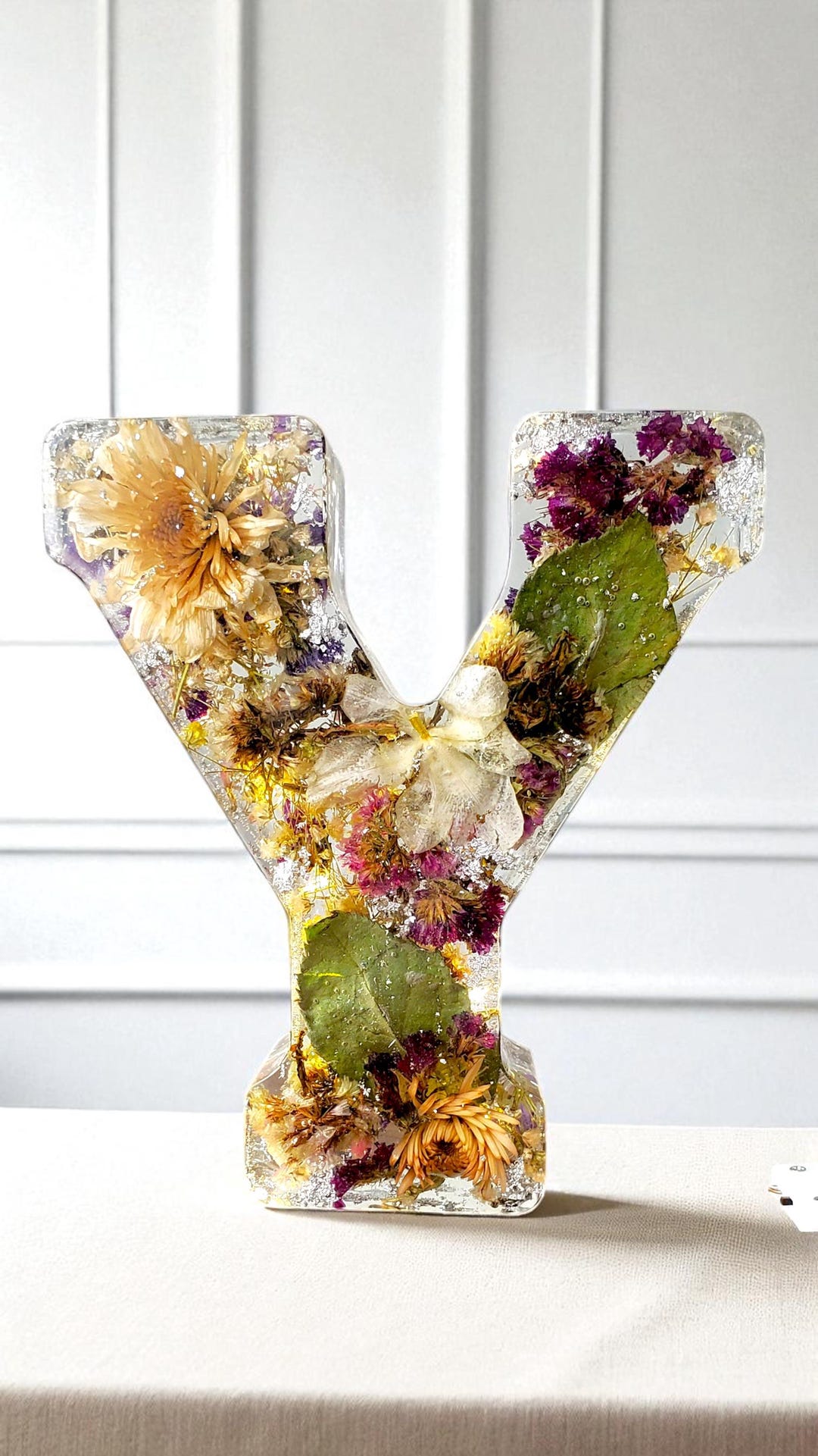 Custom Initial LED Resin Letter With Dried Flowers: Personalized Floral ...