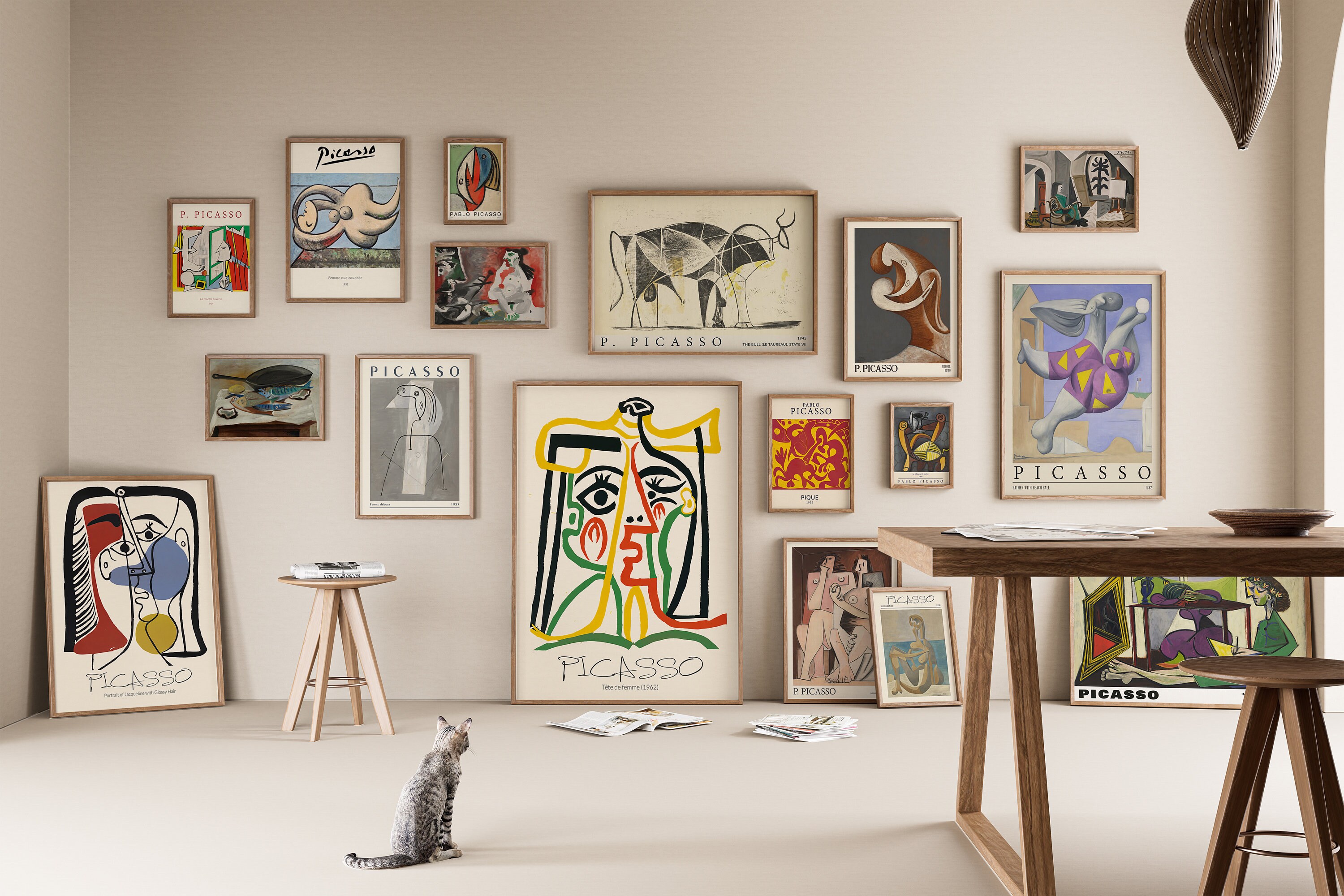 50 Picasso Exhibition Wall Art Prints, Abstract Vintage Minimalist Gift ...