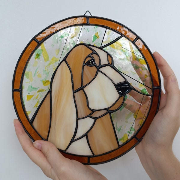 Stained Glass Dog - Etsy