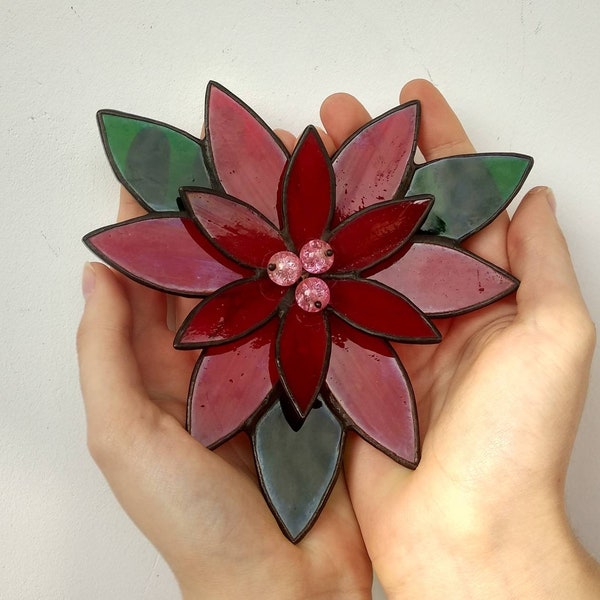 Poinsettia Stained Glass Pattern - Etsy