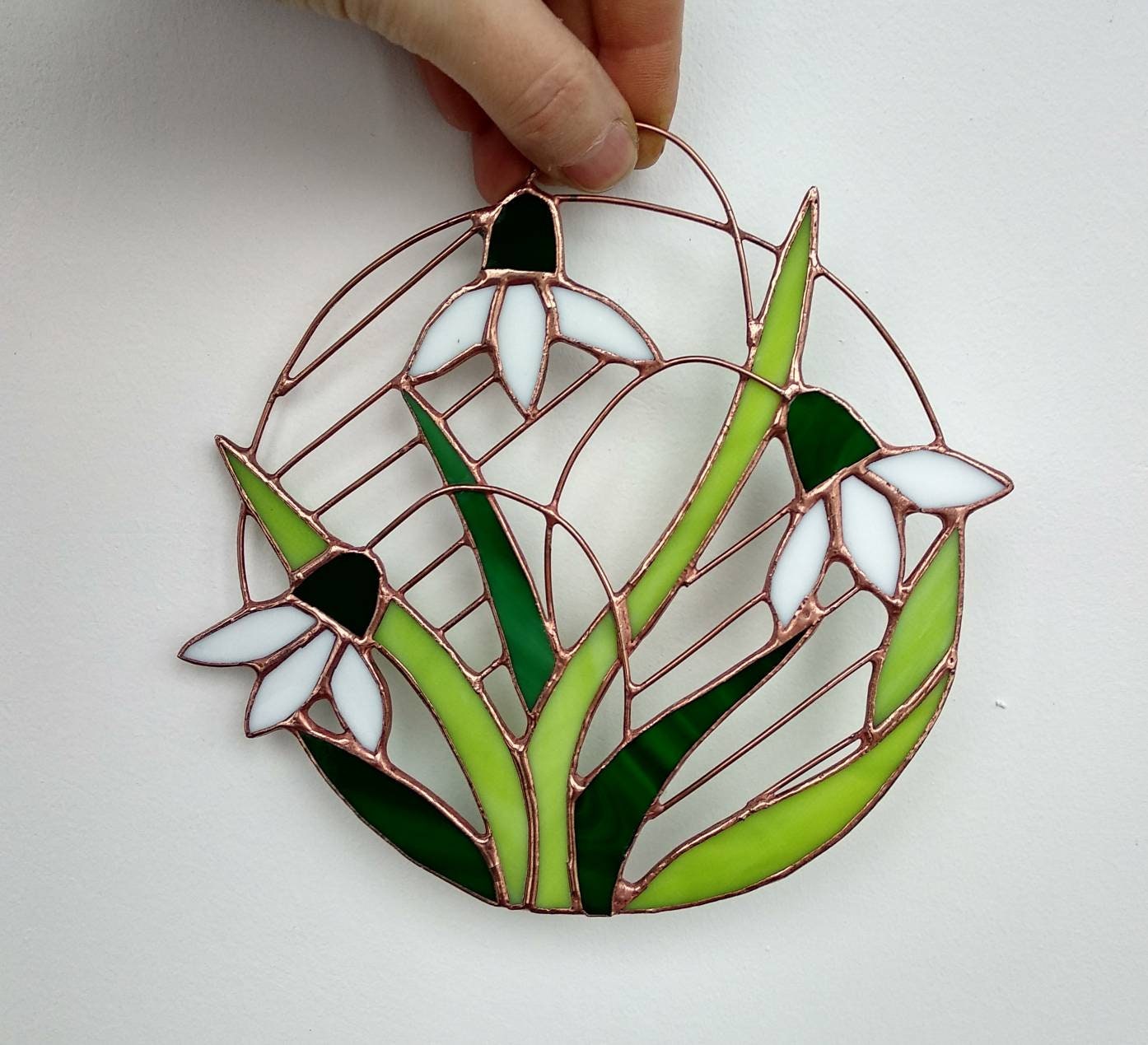 Stained Glass Snowdrops Suncatcher Flowers Ornament Window - Etsy Canada