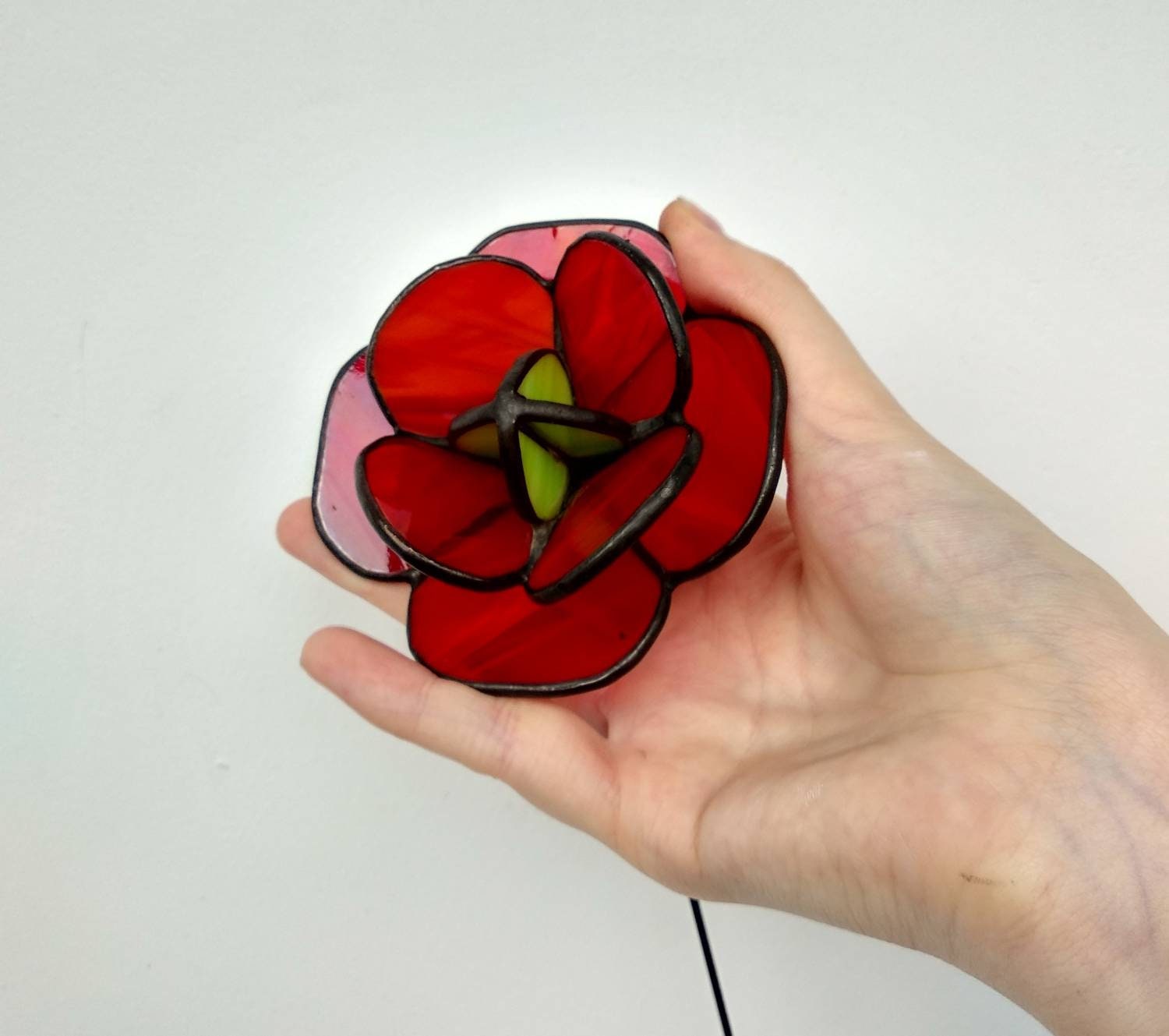 Poppy Stained Glass 3d Flower Glass Garden Flowers Garden - Etsy