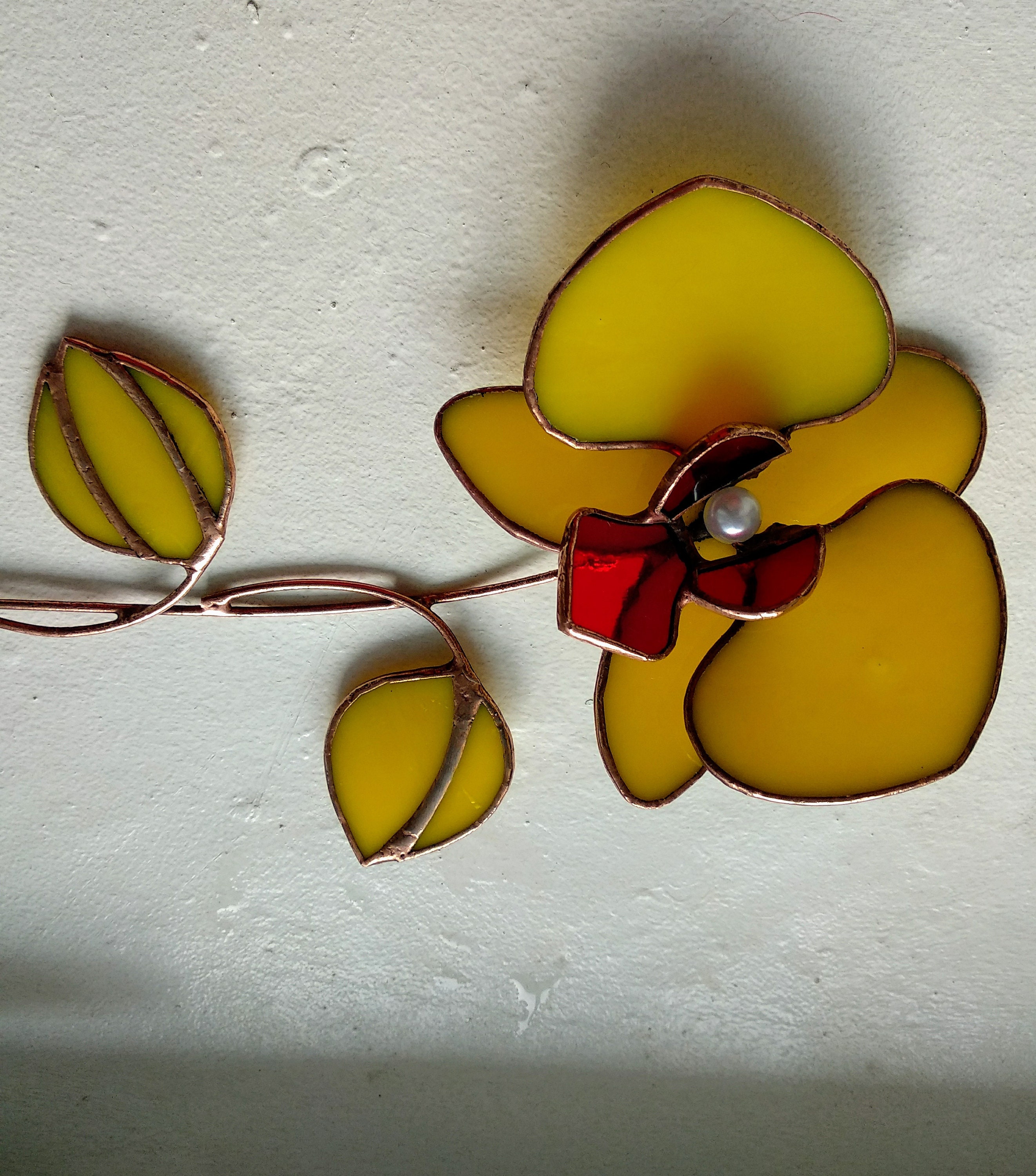 Stained Glass Orchid Stained Glass Flowers for Vasestained - Etsy UK