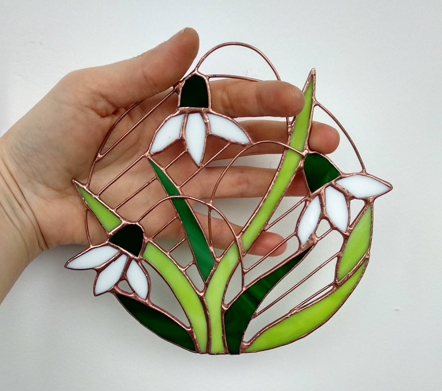 Stained Glass Snowdrops Suncatcher Flowers Ornament Window - Etsy Canada
