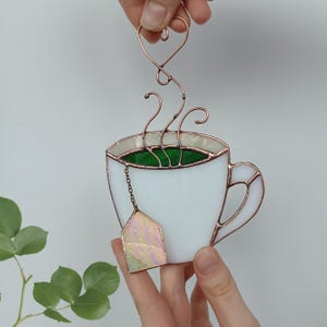 Stained Glass Tea Cup – Unique Handmade Gift for Tea Lovers Window and ...