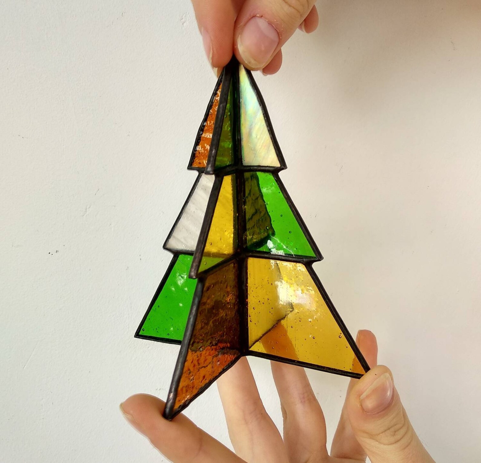 Christmas Tree Stained Glass Tree Table Top Tree Tabletop Xmas Tree 3d ...