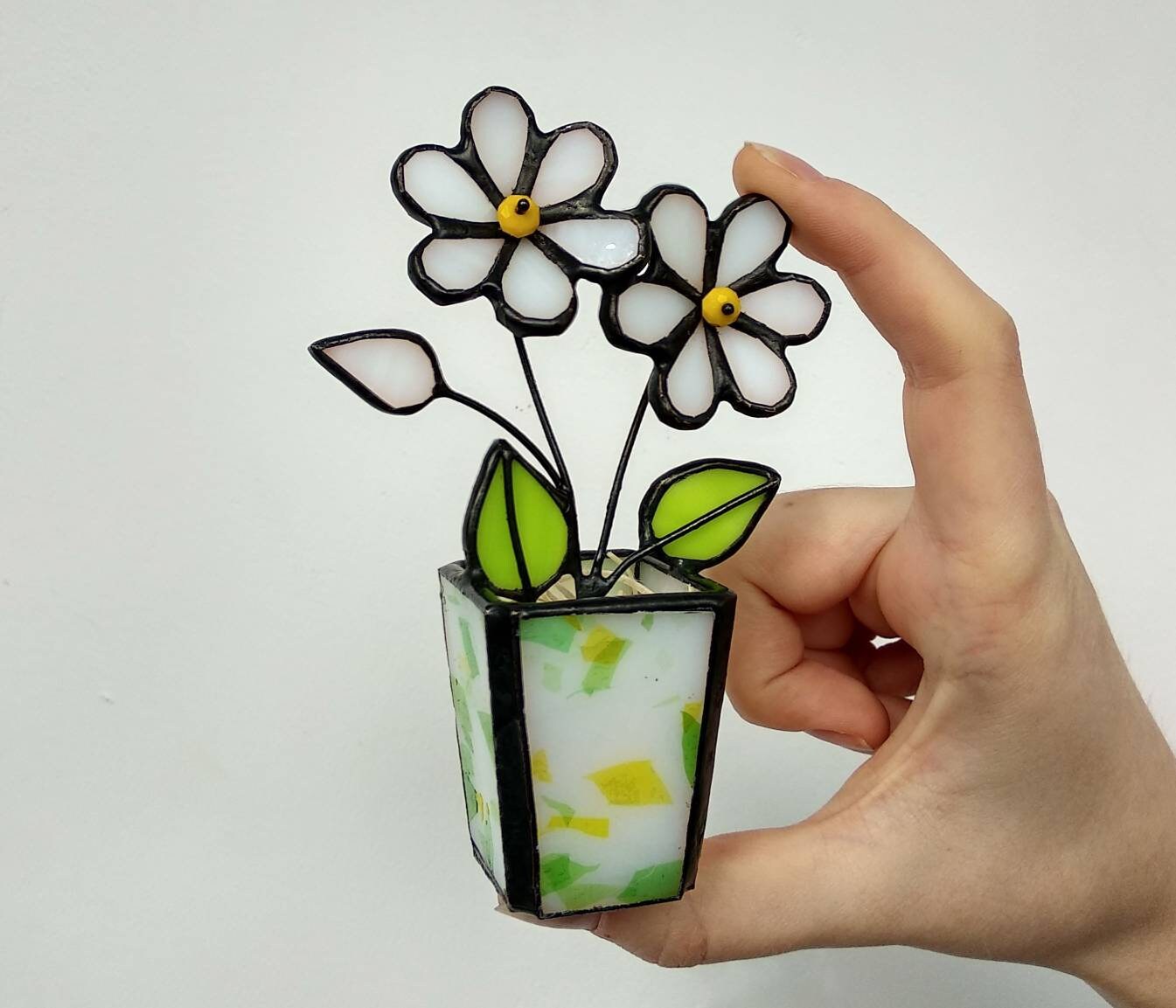 Daisy Bouquet Flower Stained Glass Daisy Gifts Daisy Table - Etsy