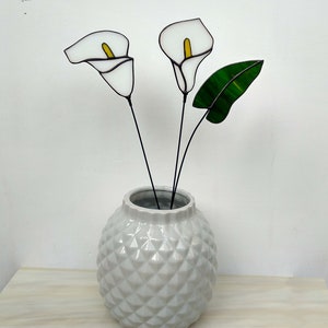 Calla Lily Stained Glass Calla Lily Bouquet for Vase Stained - Etsy