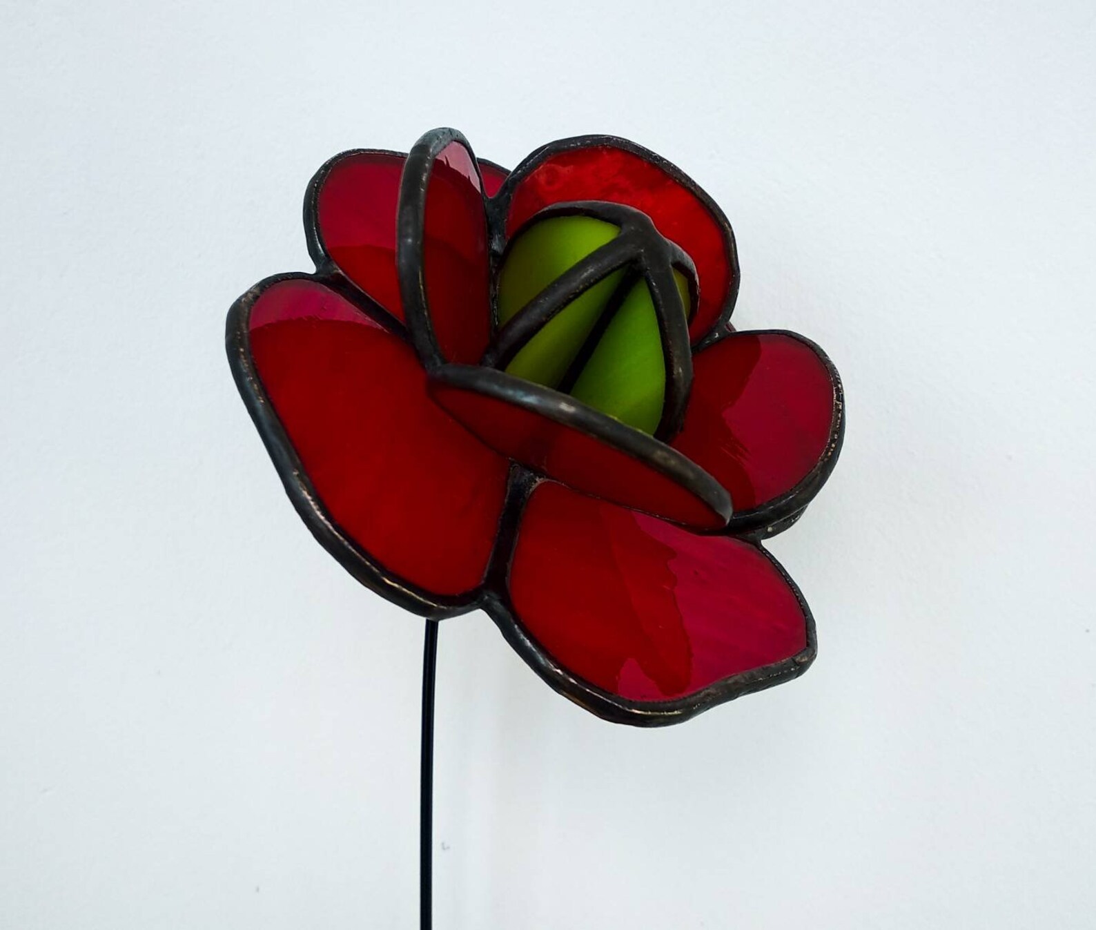 Poppy Stained Glass 3d Flower Glass Garden Flowers Garden - Etsy