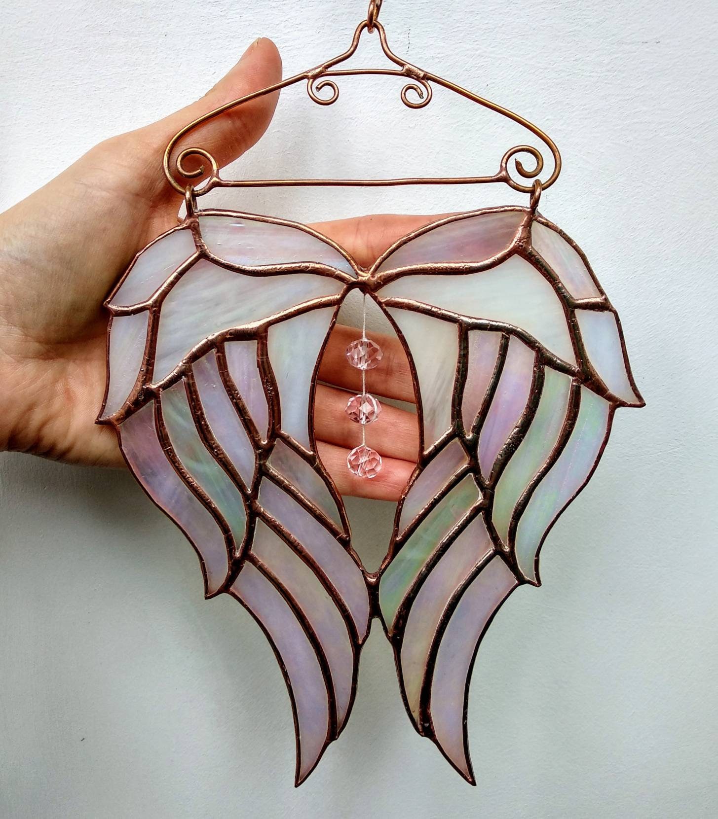 Stained Glass Angel Wings Suncatcher Memorial Window Hangings - Etsy