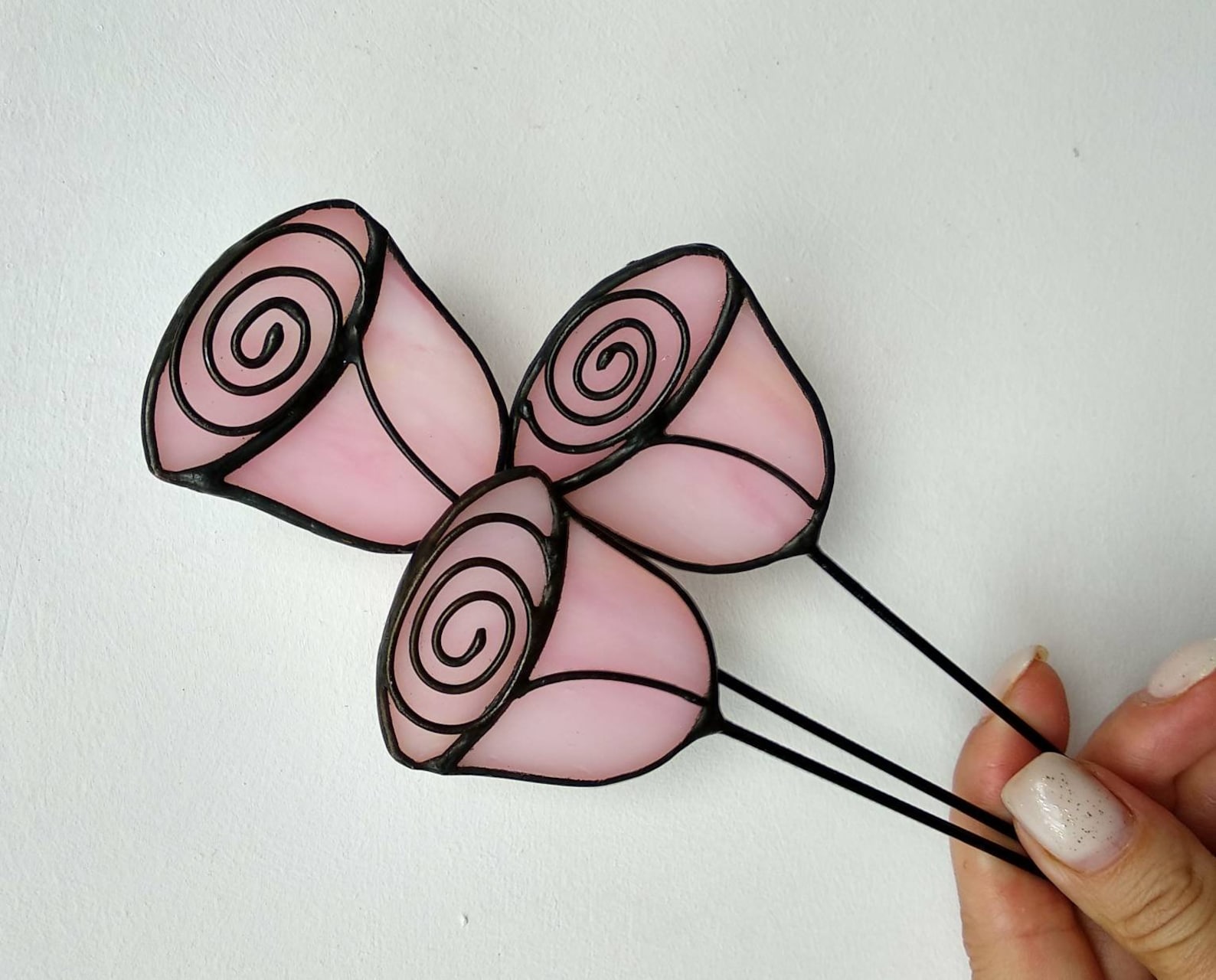 Rose Stained Glass Flower Bouquet Glass Rose Stem Flowers With - Etsy
