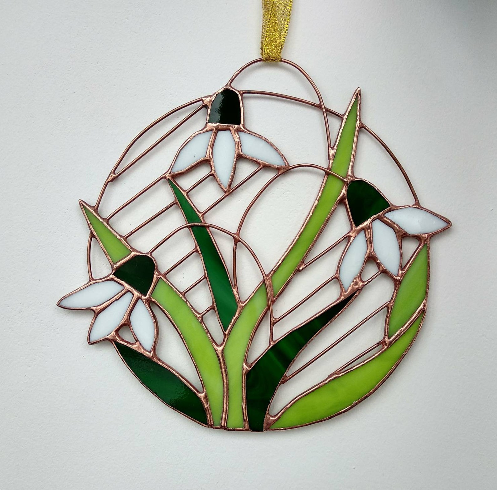 Stained Glass Snowdrops Suncatcher Flowers Ornament Window - Etsy
