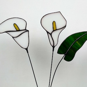 Calla Lily Stained Glass Calla Lily Bouquet for Vase Stained - Etsy