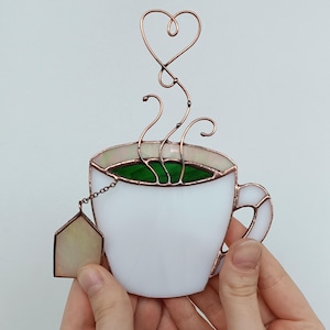 Stained Glass Tea Cup – Unique Handmade Gift for Tea Lovers Window and ...