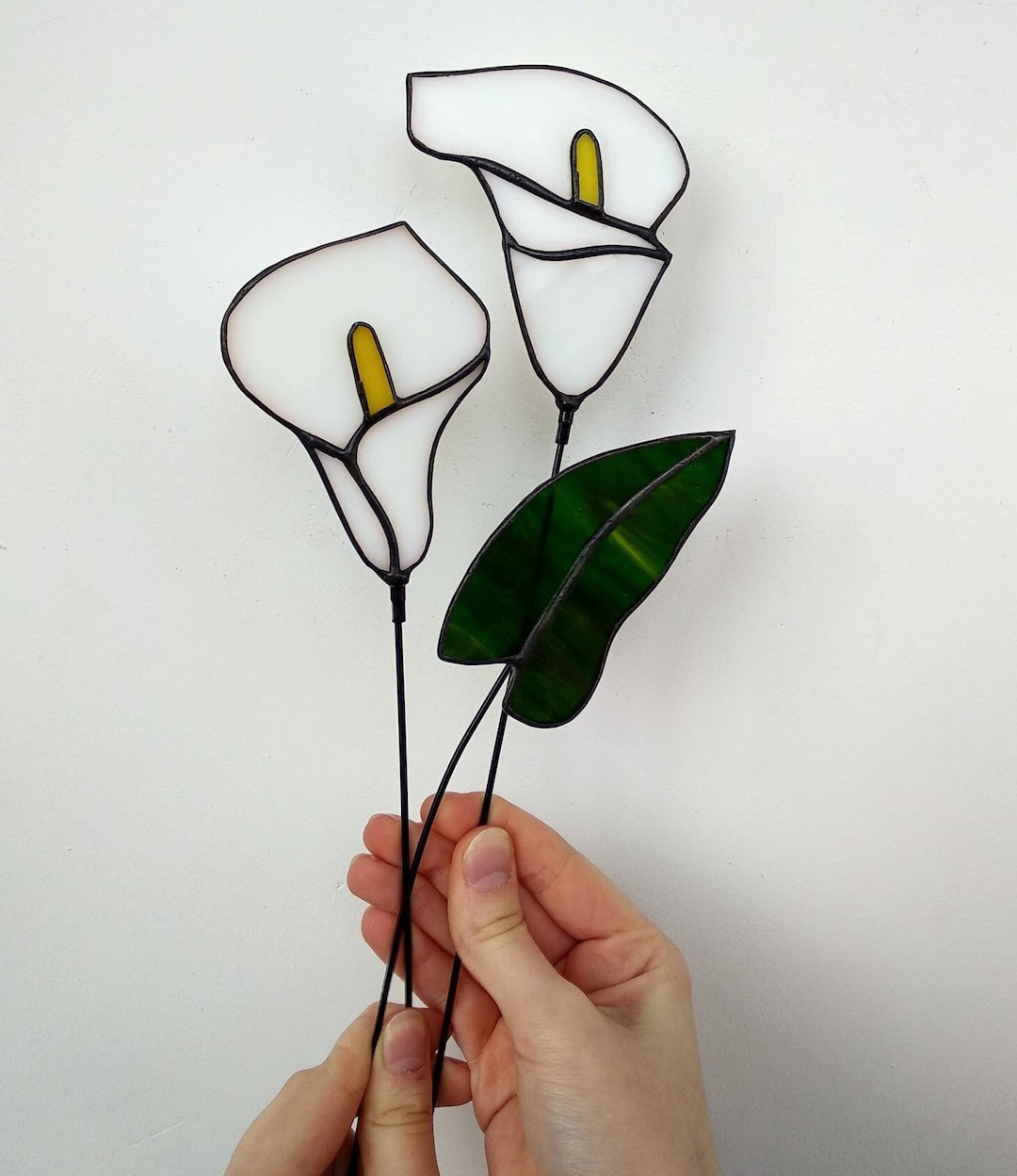 Calla Lily Stained Glass Calla Lily Bouquet for Vase Stained - Etsy