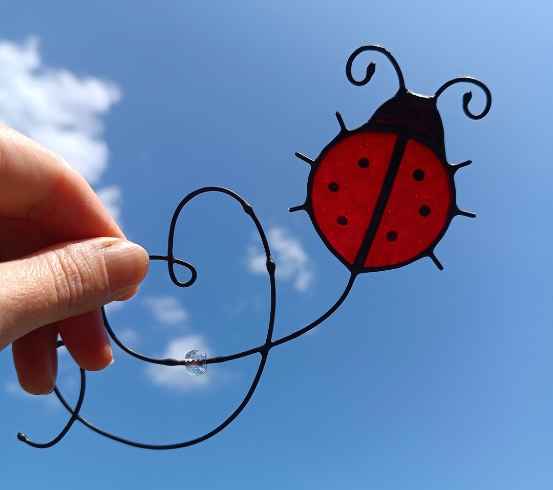 Ladybug Gifts Ladybug Stained Glass Suncatcher Window Hanging Insect ...