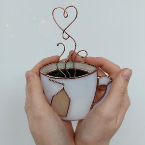 Stained Glass Tea Cup – Unique Handmade Gift for Tea Lovers Window and ...